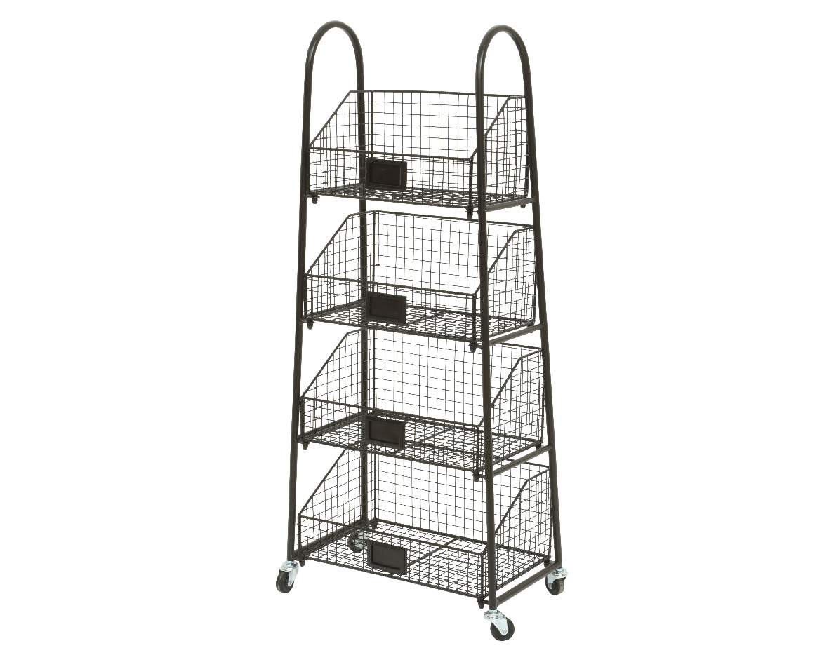 Riiul 100x 25x 41cm ratastel must | Gardest